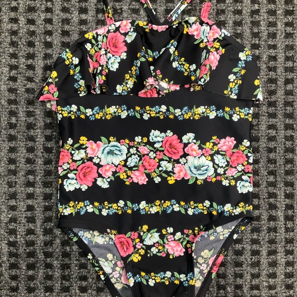Old Navy | Swim | Old Navy Black Pink Blue Floral Cross Back One Piece ...